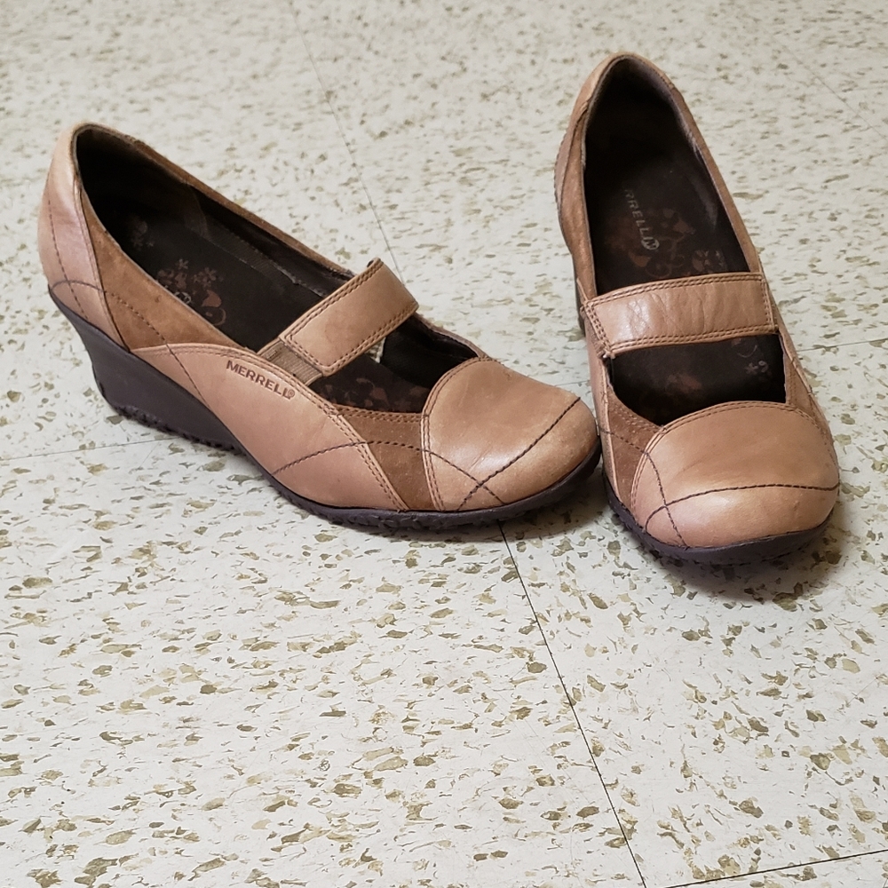Merrell Orchid Tan Leather Mary Jean Shoes - Gem